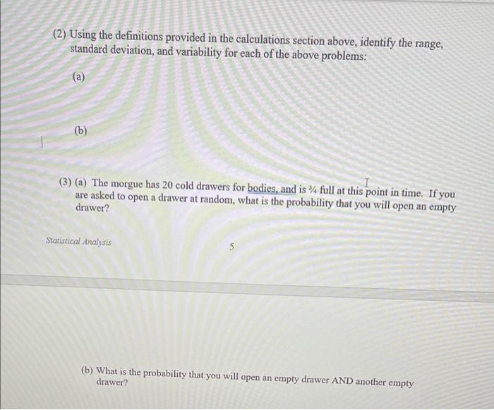 Solved (1) Using the definitions provided in the | Chegg.com