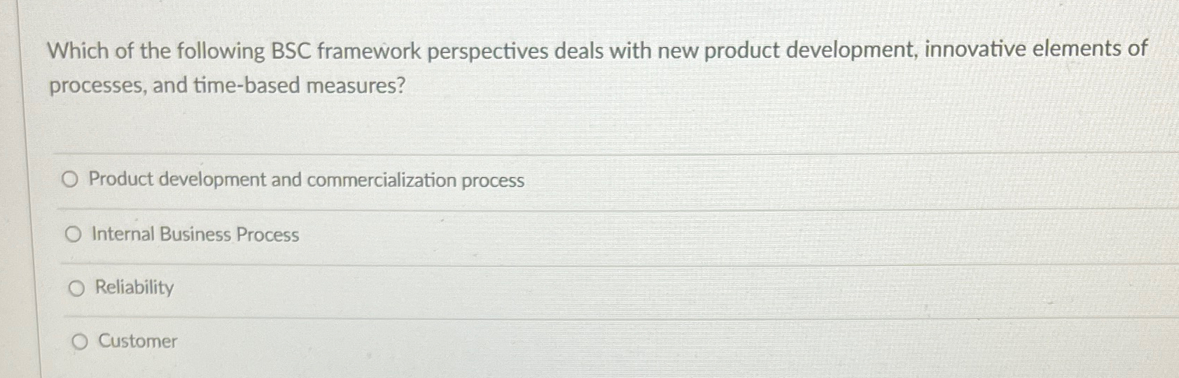 Solved Which of the following BSC framework perspectives | Chegg.com