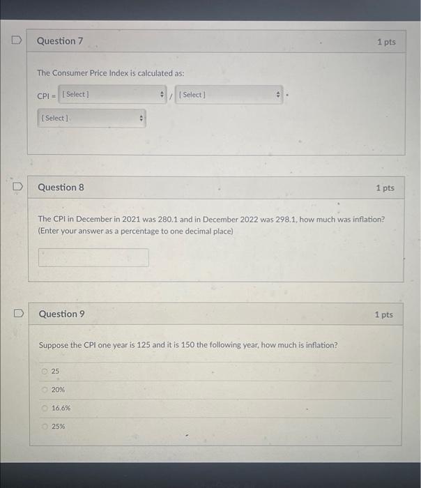 Solved The Consumer Price Index is calculated as: CPI= | Chegg.com