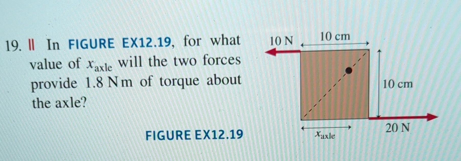 Solved 19. II In FIGURE EX12.19, for what value of xaxle | Chegg.com