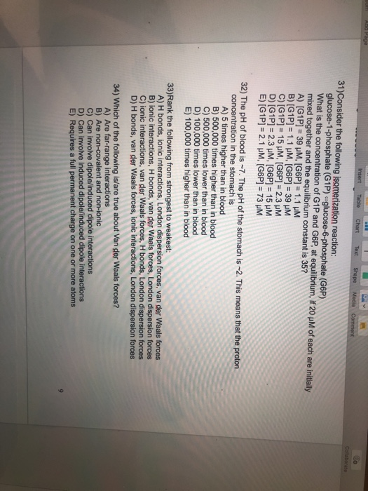 Solved Insert Table Chart Text Shape Media Comment | Chegg.com
