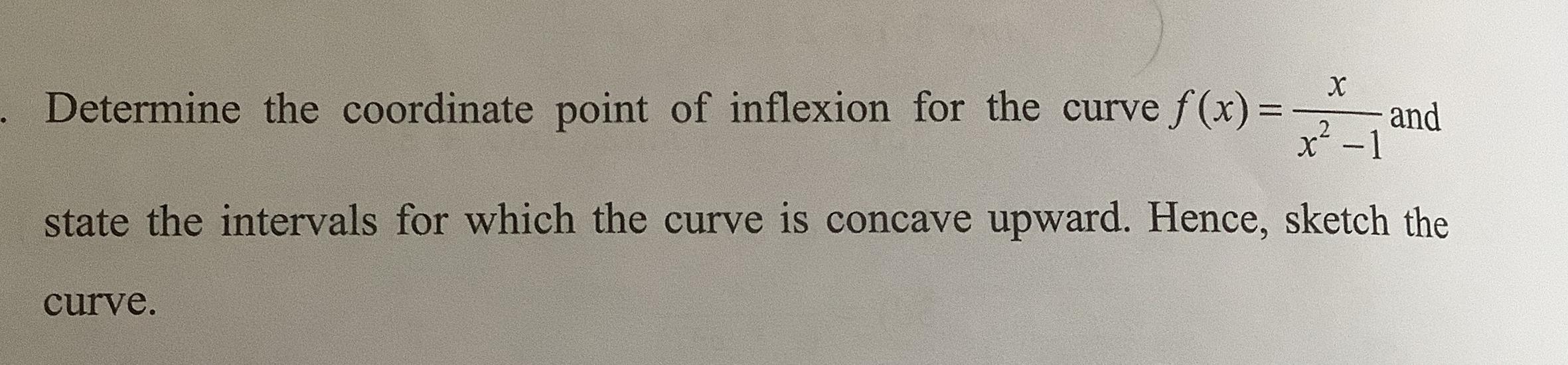 Solved Determine the coordinate point of inflexion for the | Chegg.com
