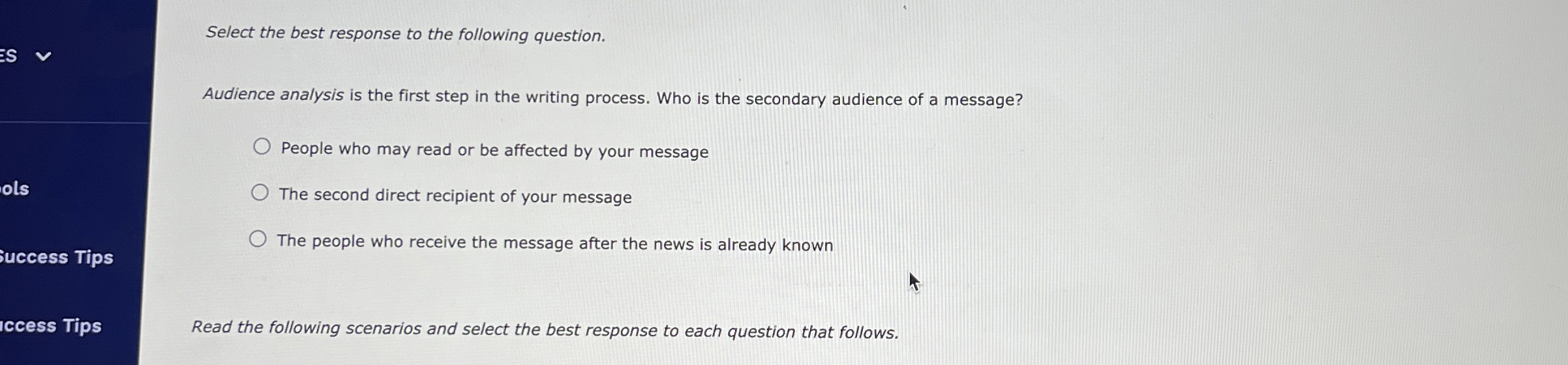 Solved Select the best response to the following | Chegg.com