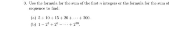 Solved Use the formula for the sum of the first n ﻿integers | Chegg.com