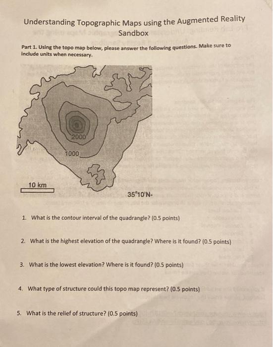 Solved Understanding Topographic Maps using the Augmented | Chegg.com