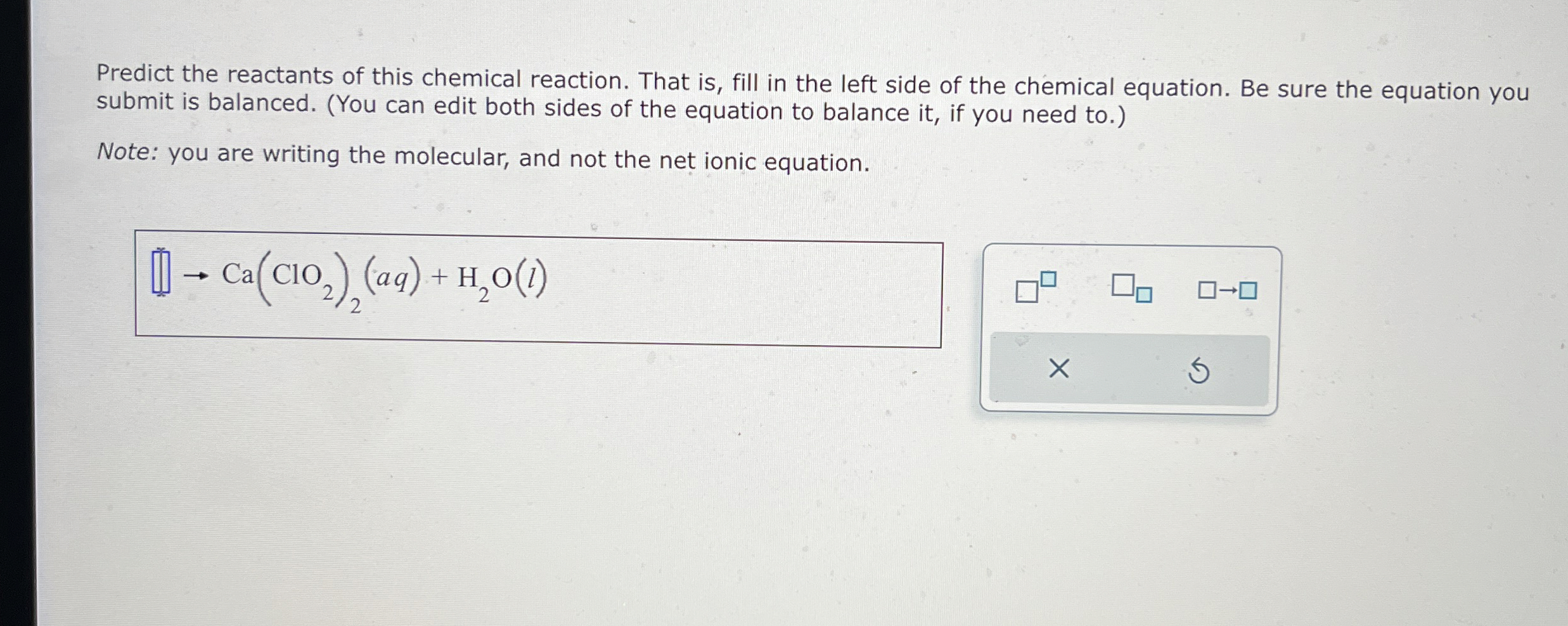 Solved Predict the reactants of this chemical reaction. That | Chegg.com