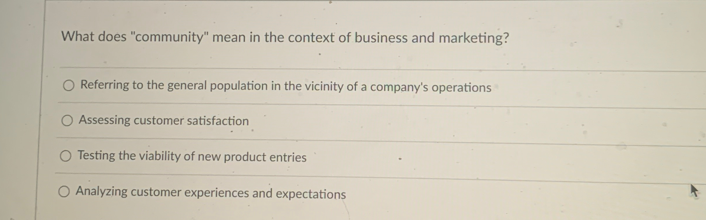 Solved What does "community" mean in the context of business | Chegg.com