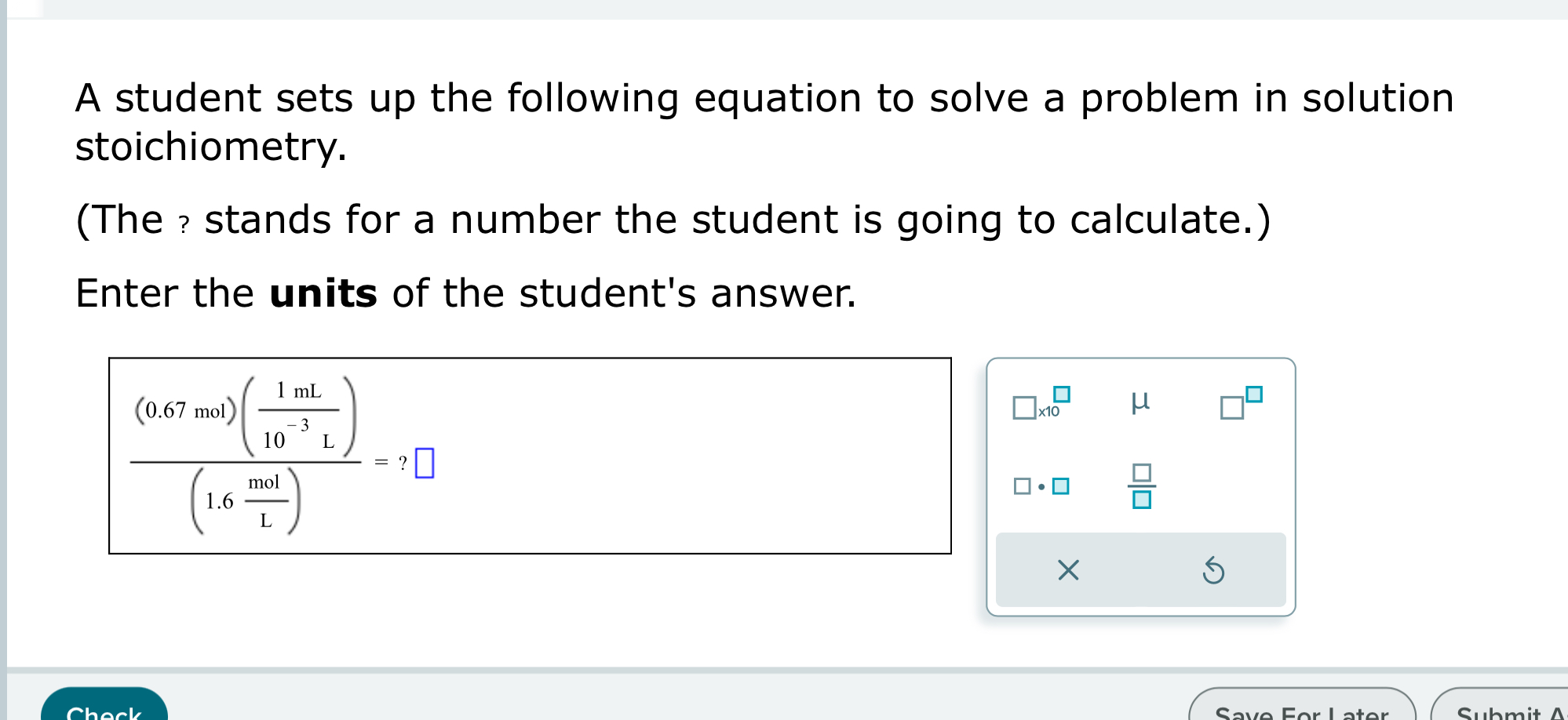 Solved A student sets up the following equation to solve a | Chegg.com