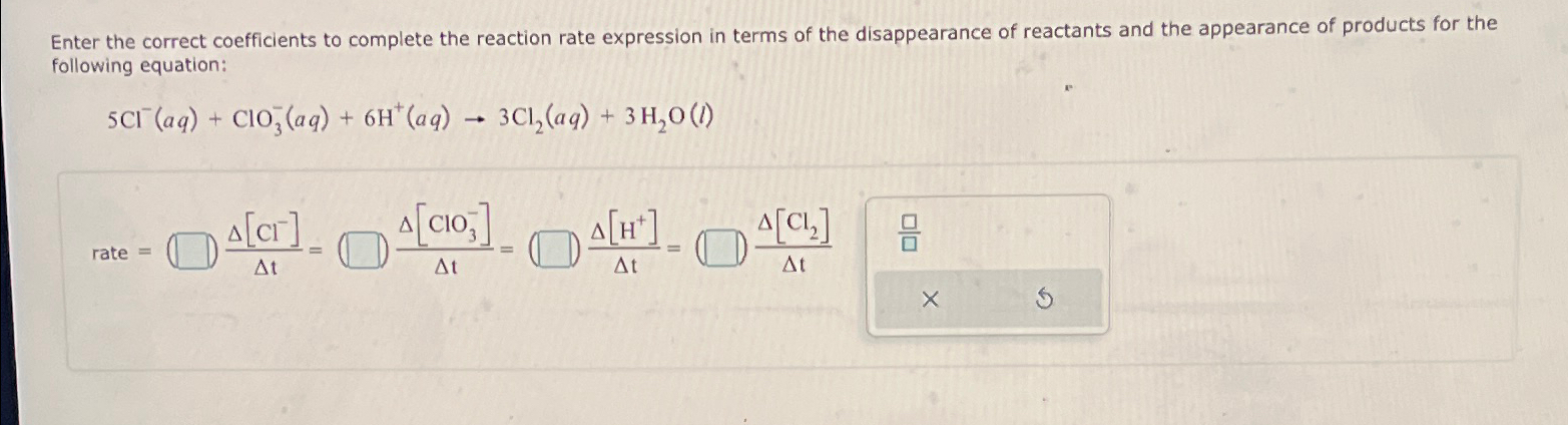Solved Enter the correct coefficients to complete the | Chegg.com