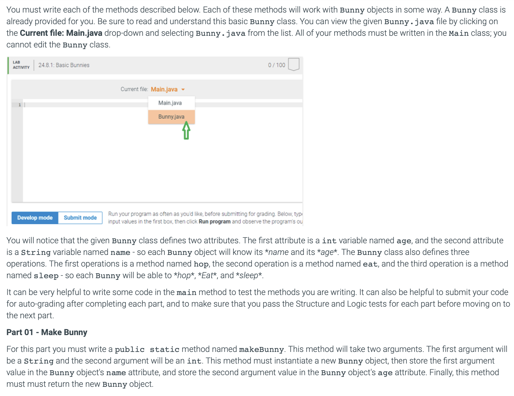 Bunny: Please show steps and solve this Java problem | Chegg.com