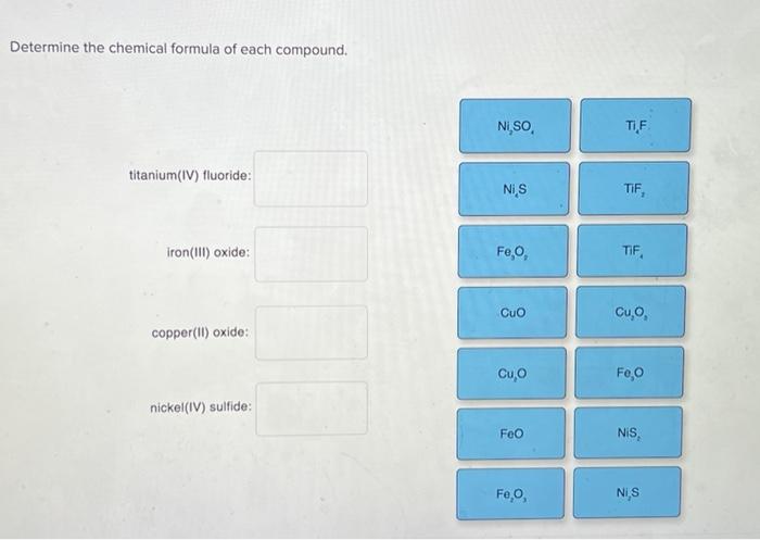 Solved Determine the chemical formula of each compound. NI, | Chegg.com