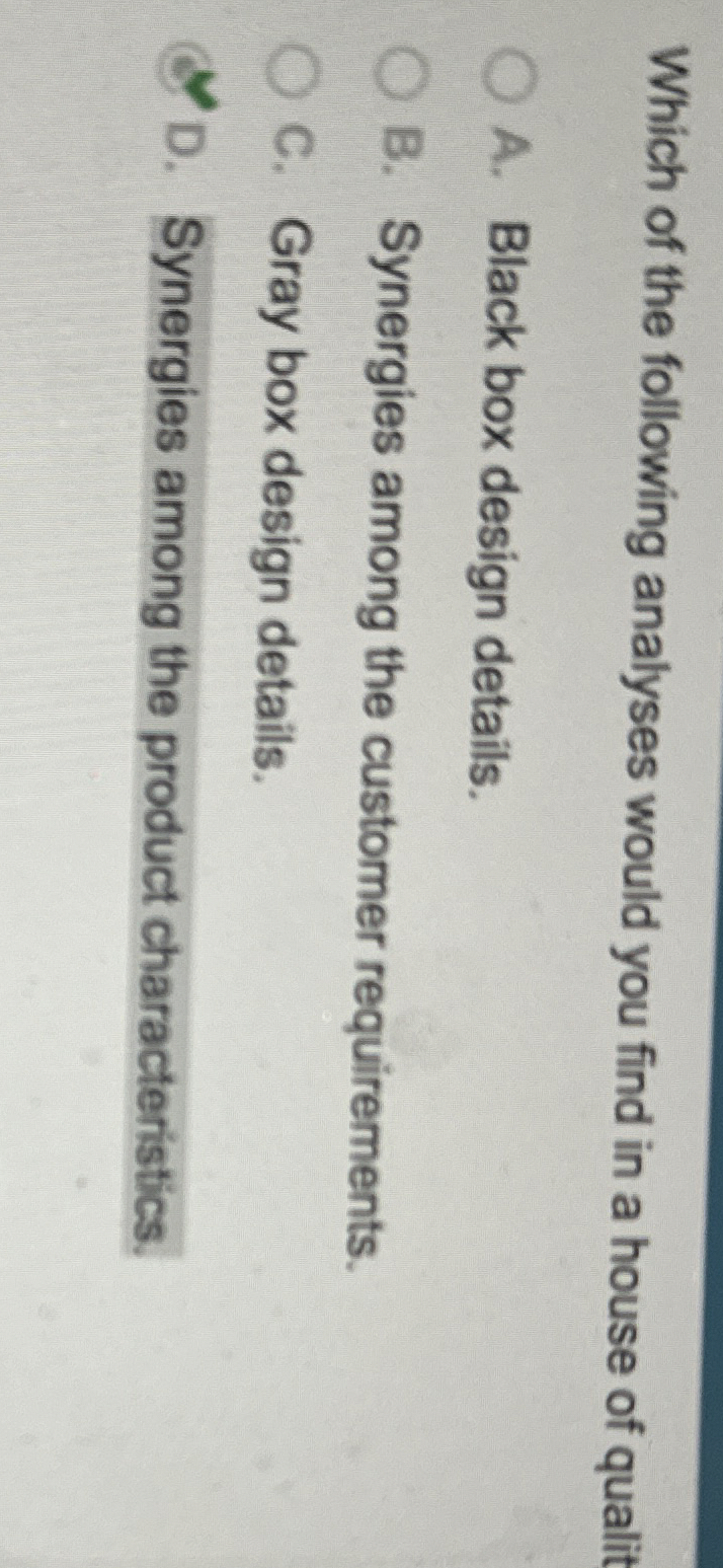 Solved Which of the following analyses would you find in a | Chegg.com