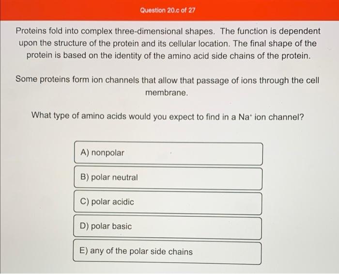 Solved Question 20.c of 27 Proteins fold into complex | Chegg.com