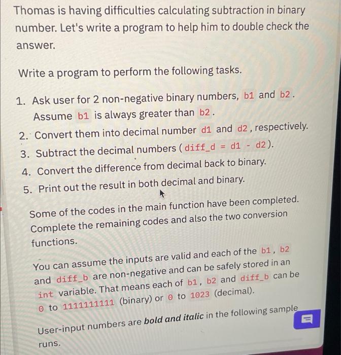 Solved Thomas is having difficulties calculating subtraction | Chegg.com