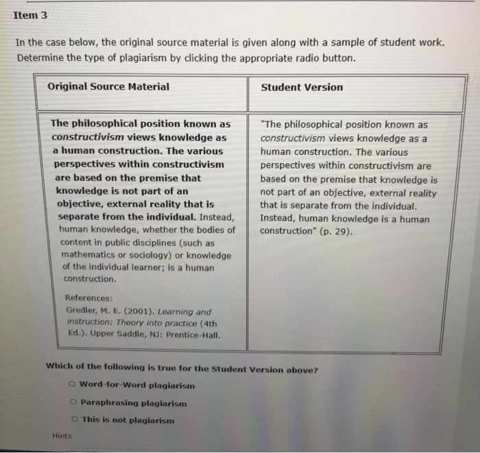 Item 3 In the case below, the original source | Chegg.com