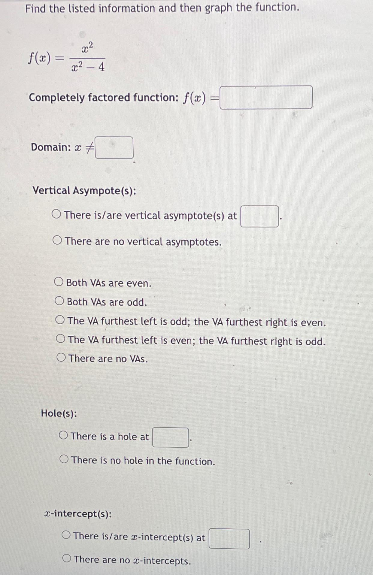 Solved Find the listed information and then graph the | Chegg.com