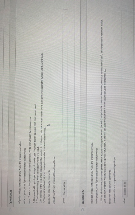 Solved Question 26 In Spyder Write A Python Program Name