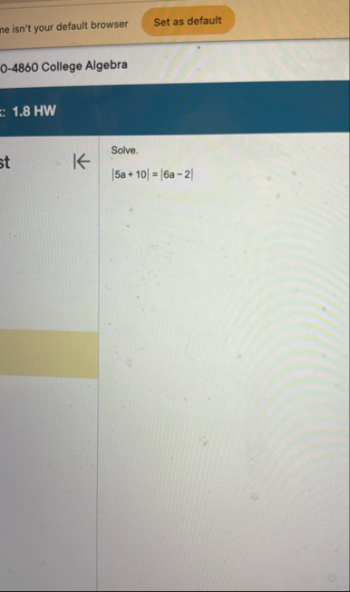 Solved ne isn't your default browser 0-4860 ﻿College | Chegg.com