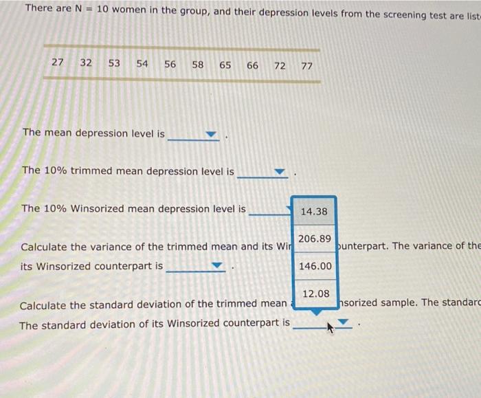 Solved 10. Winsorized variance and standard deviation The | Chegg.com