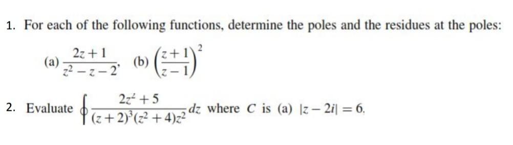 Solved 1. For each of the following functions, determine the | Chegg.com