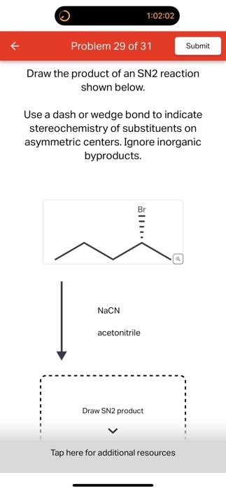 Solved Draw the product of an SN2 reaction shown below. Use | Chegg.com