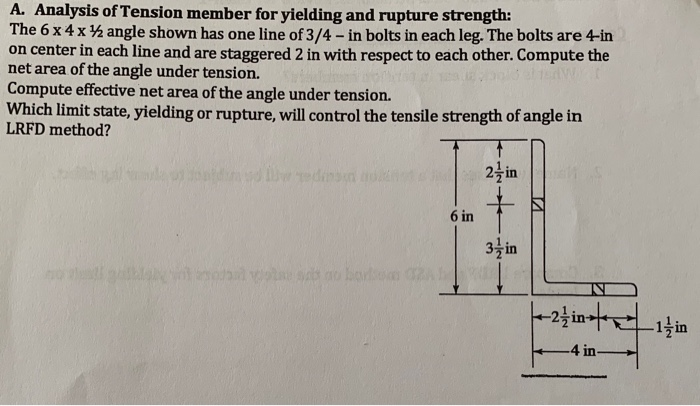 Solved A. Analysis of Tension member for yielding and | Chegg.com