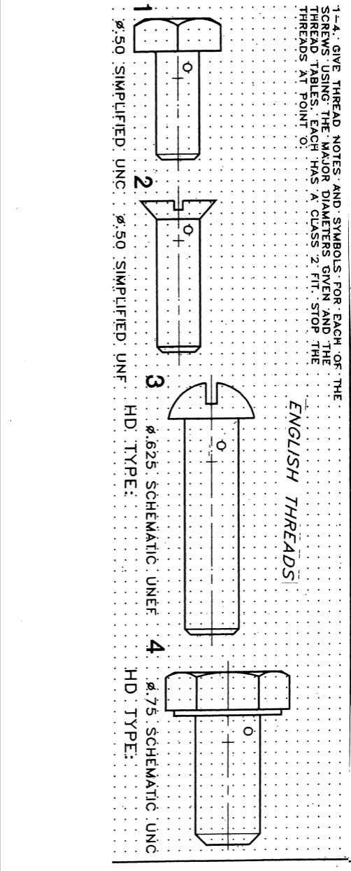 Solved 1-4. ﻿GIVE THREAD NOTES AND SYMBOLS FOR EACH OF | Chegg.com