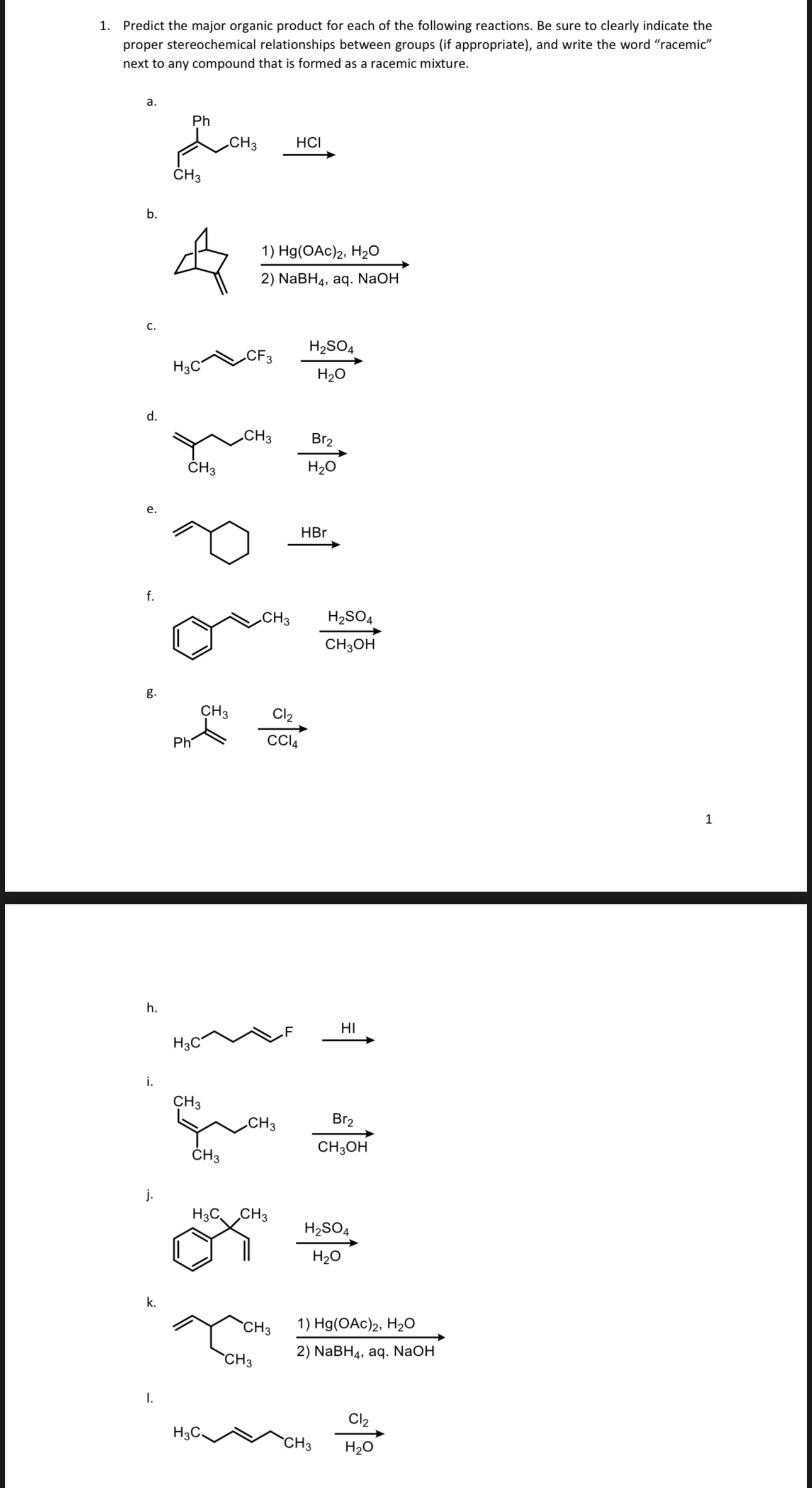 Solved Predict the major organic product for each of the | Chegg.com