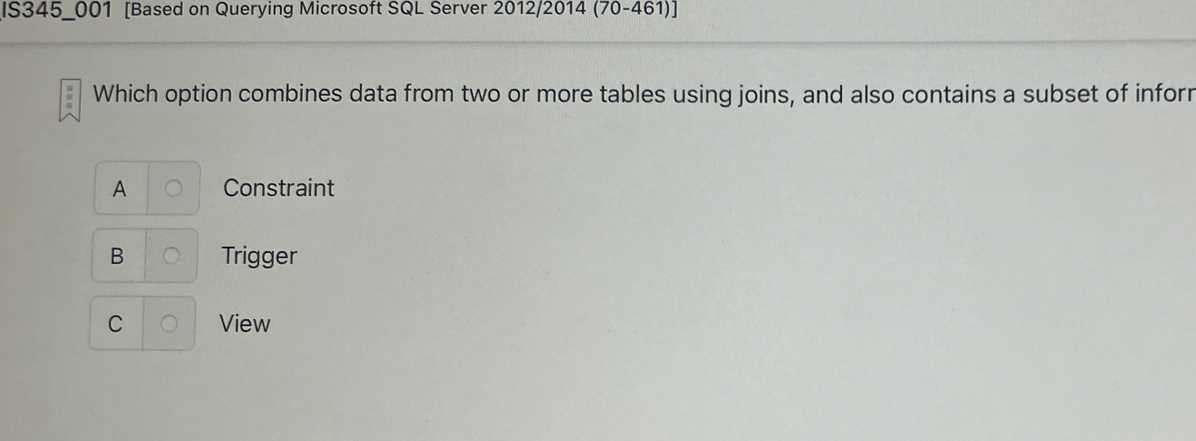 Solved IS345_001 [Based on Querying Microsoft SQL Server | Chegg.com