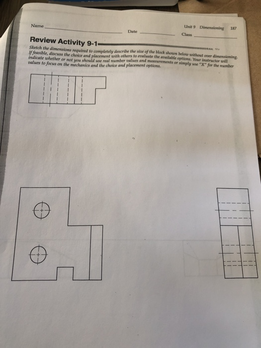 Solved Name Unit 9 Dimensioning 187 Date Review Activity | Chegg.com