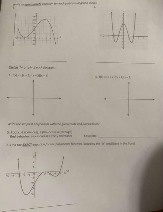 Solved Write an approximate equation for each polynomial | Chegg.com