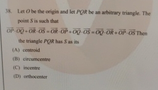 Solved Let O ﻿be the origin and let PQR ﻿be an arbitrary | Chegg.com