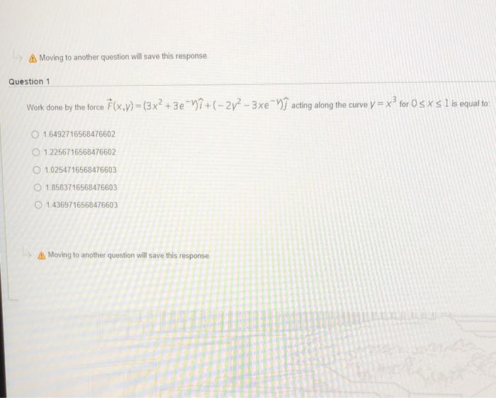 Solved Work done by the force | Chegg.com
