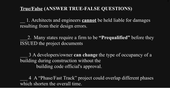 Solved True False Answer True False Questions 1
