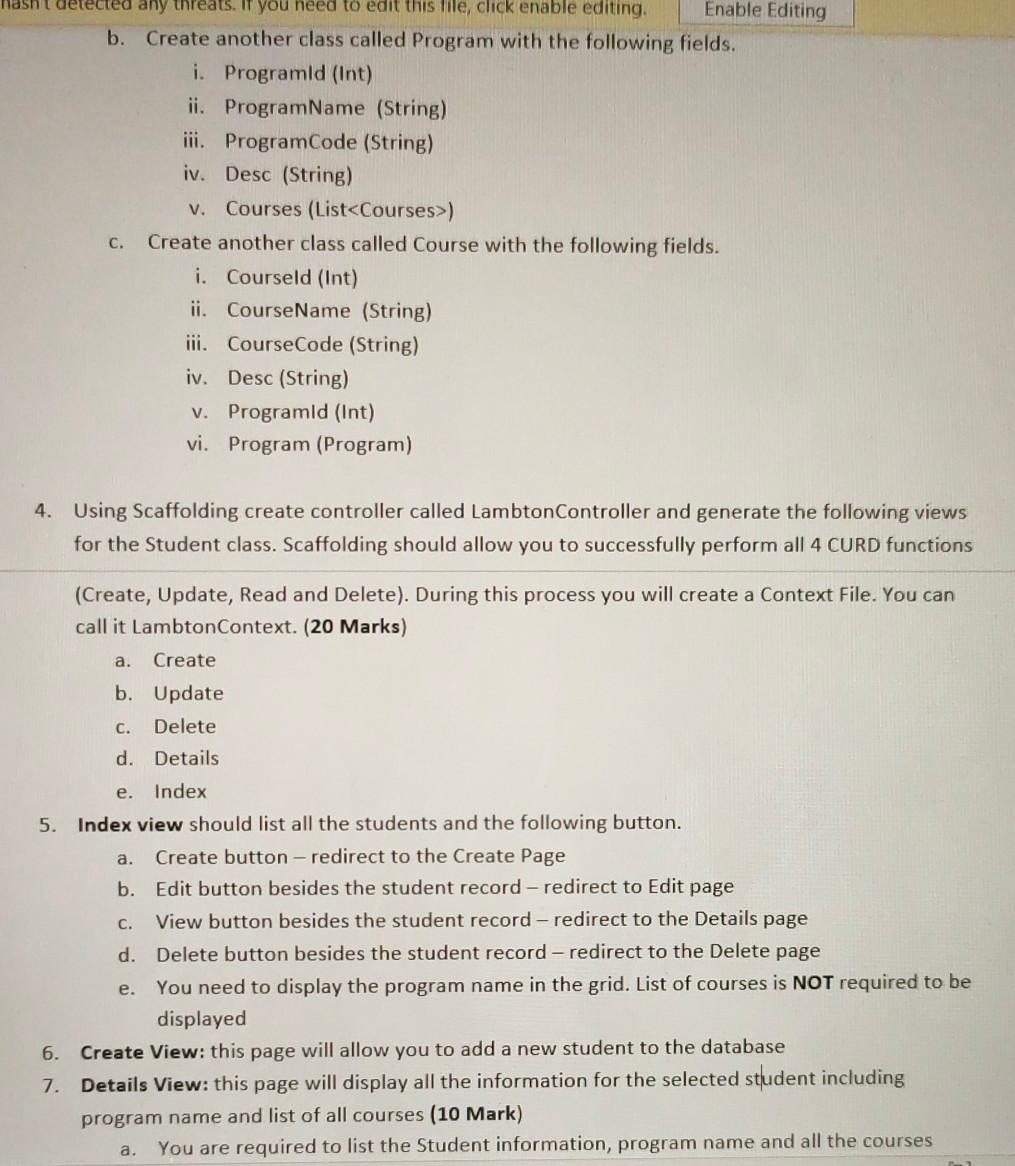 Solved CSD-3354: Programming C# .NET Assignment #2 - Student | Chegg.com