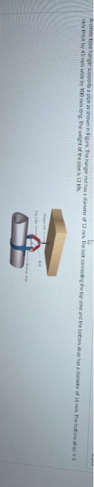 Solved determine:the internal axial force in the hanger | Chegg.com