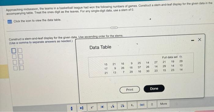 Solved Approaching midseason, the teams in a basketball | Chegg.com