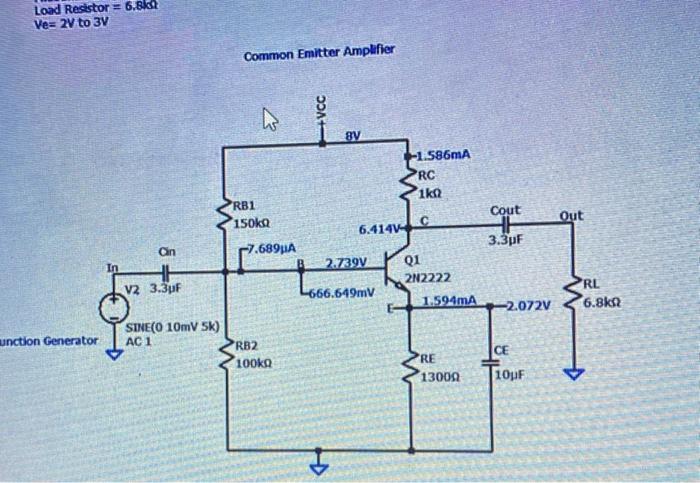 Solved i am designing a common emitter amplifier circuit | Chegg.com
