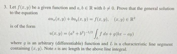 Solved 3. Let f(x,y) be a given function and a,b∈R with | Chegg.com