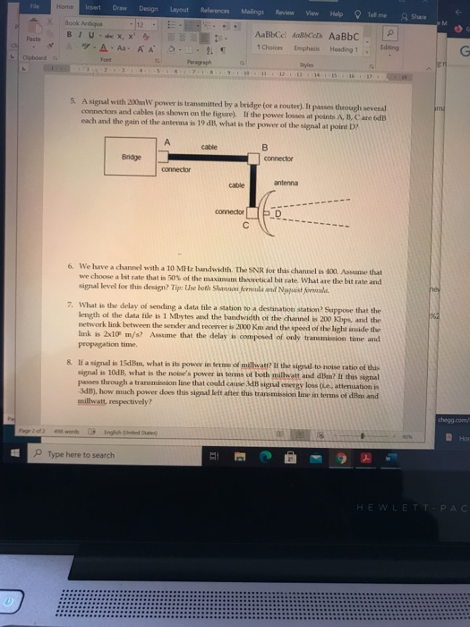 Solved Home Insert Design Layout References Malings View | Chegg.com