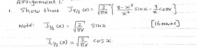 Solved Assignment I: 1. Show that \\( J_{5 / | Chegg.com