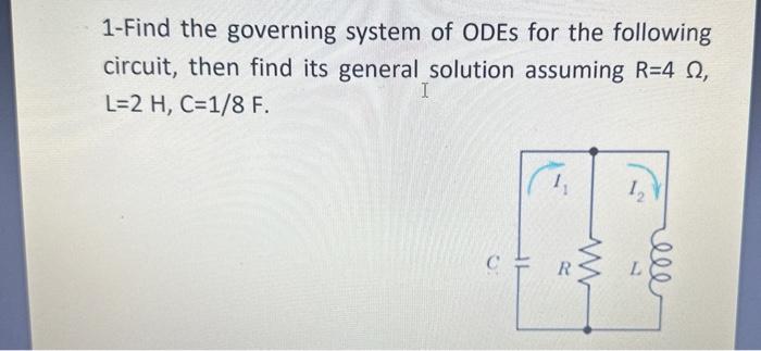 Solved 1-Find the governing system of ODEs for the following | Chegg.com