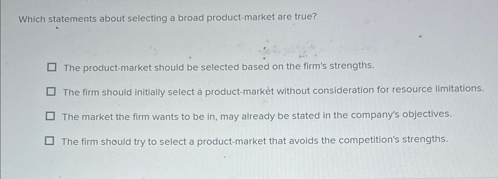 Solved Which statements about selecting a broad | Chegg.com