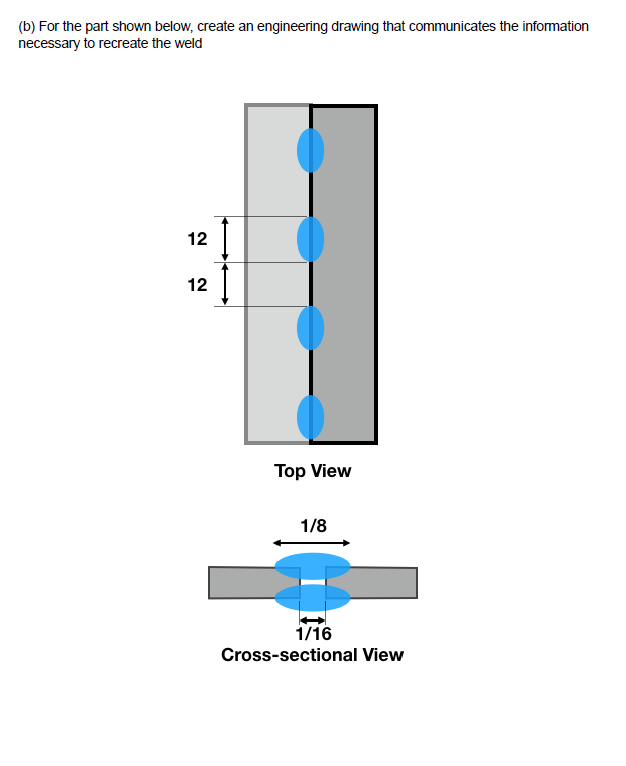 Solved (b) ﻿For the part shown below, create an engineering | Chegg.com
