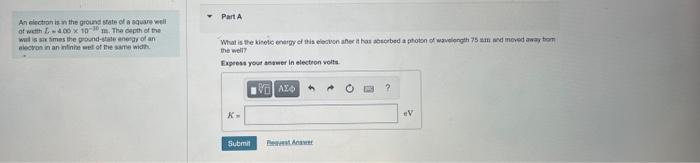 Solved An electron is in the grouris srate of a Equare weif | Chegg.com