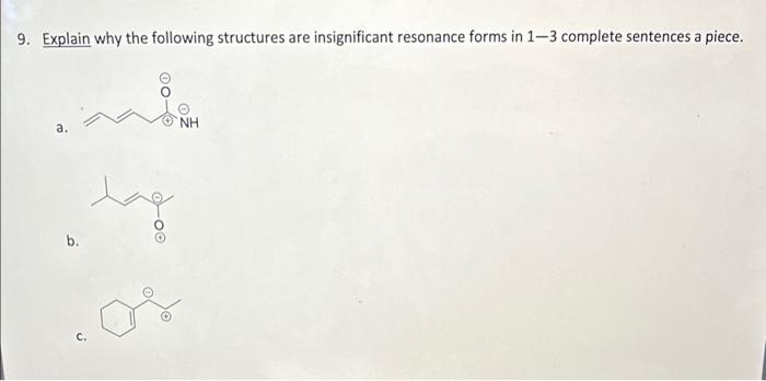 Solved 8. Draw all relevant resonance structures of the | Chegg.com