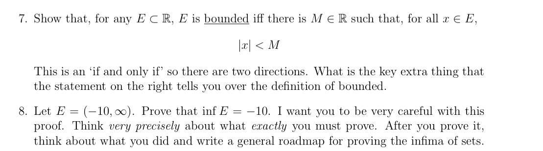 Solved Show that, for any EsubR,E ﻿is bounded iff there is | Chegg.com
