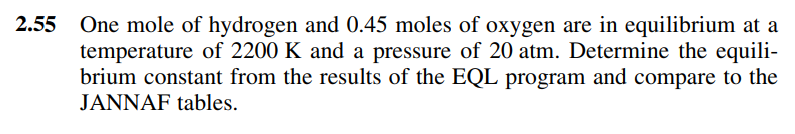 Solved 2.55 ﻿One mole of hydrogen and 0.45 ﻿moles of oxygen | Chegg.com