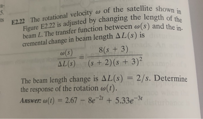 Solved E2.22 The rotational velocity w of the satellite | Chegg.com