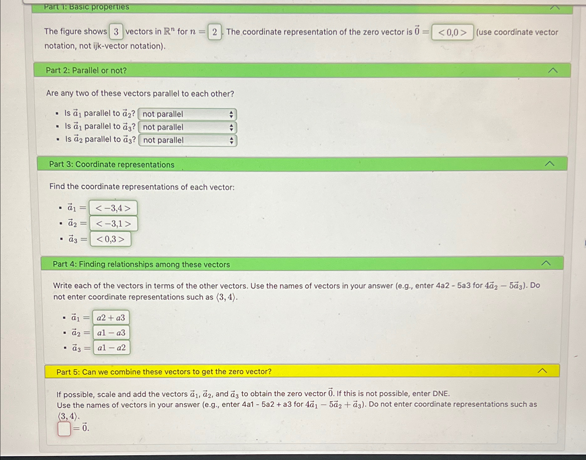 Solved Consider the vectors shown in the figure.Part 1: | Chegg.com